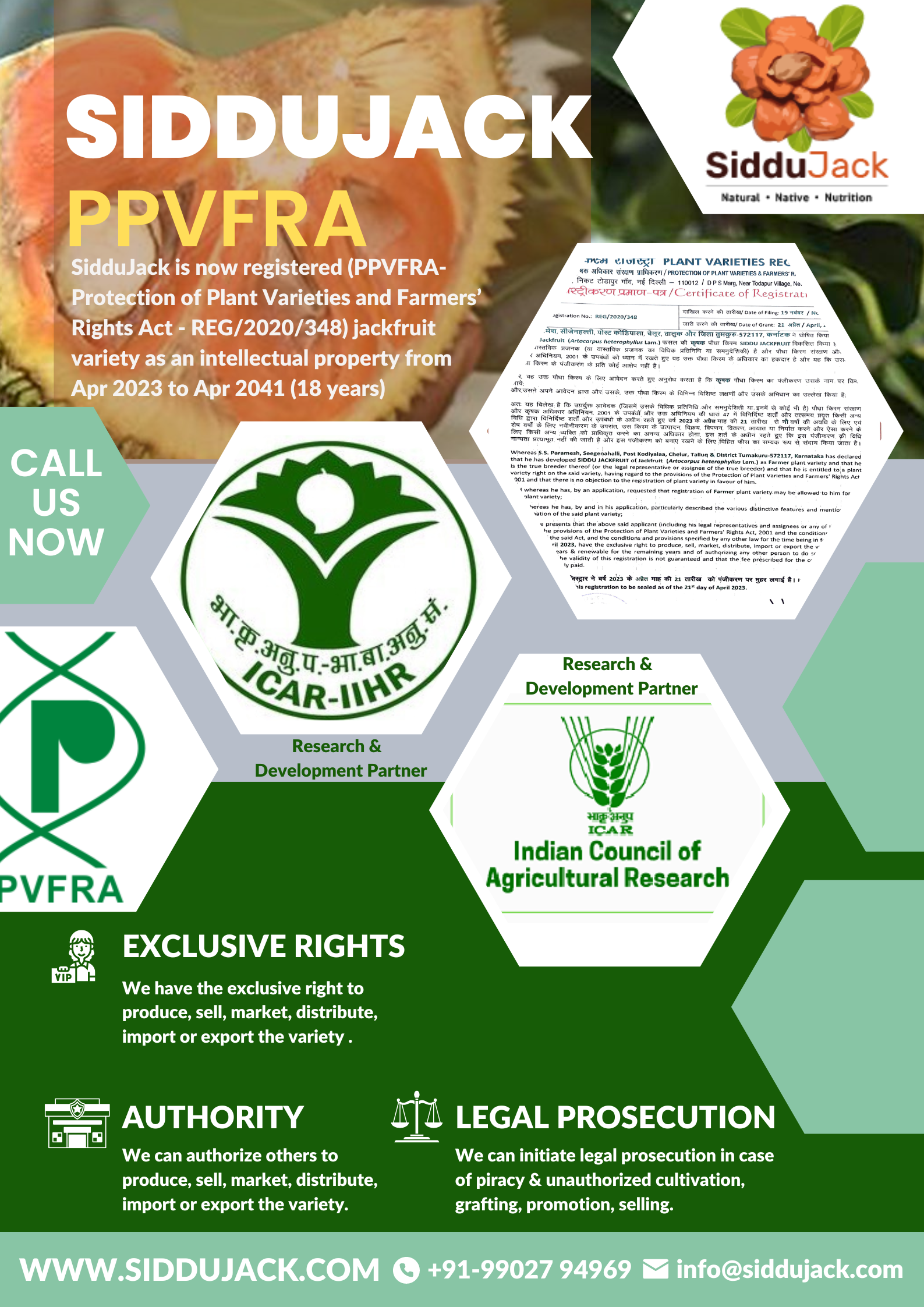 Deccan Herald: 'SidduJack' jackfruit farmer gets exclusive rights - siddujack.com